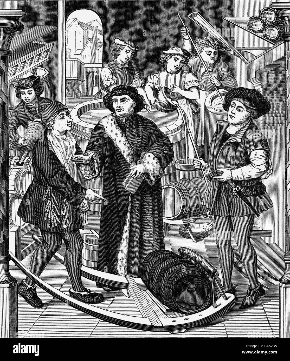 alcohol, beer, middle ages, right of the Bishop of Tournai on beer ...