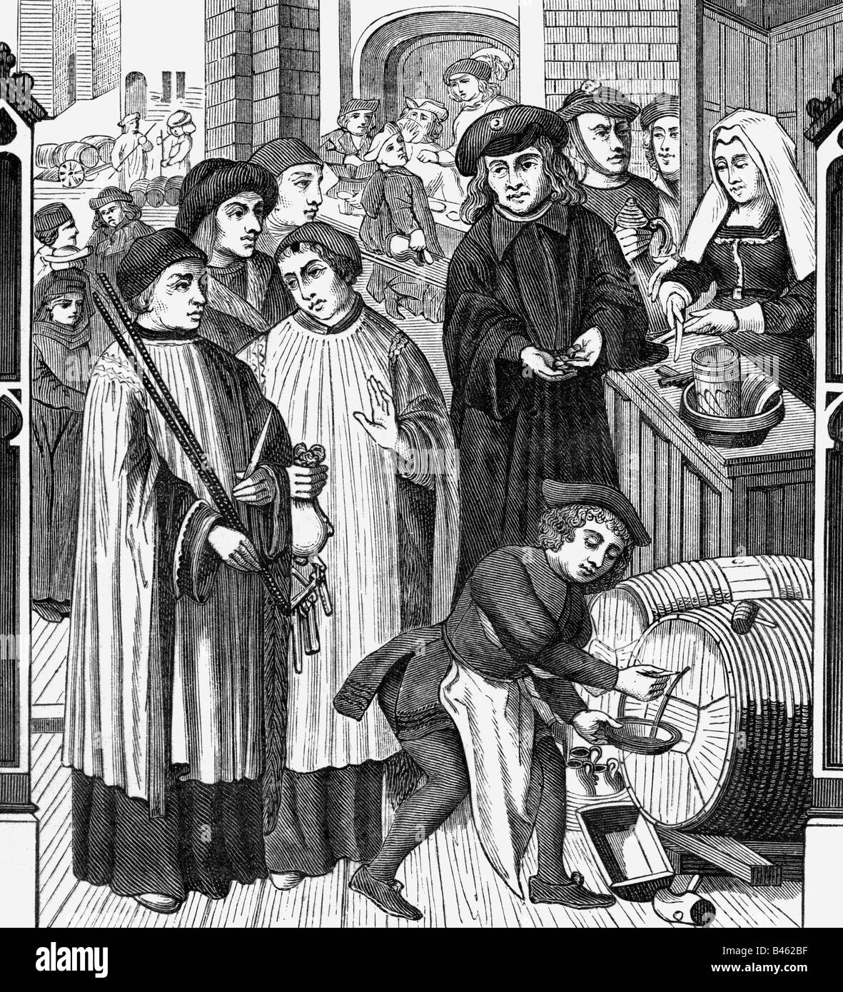 alcohol, beer, middle ages, right of the Bishop of Tournai on wine ...