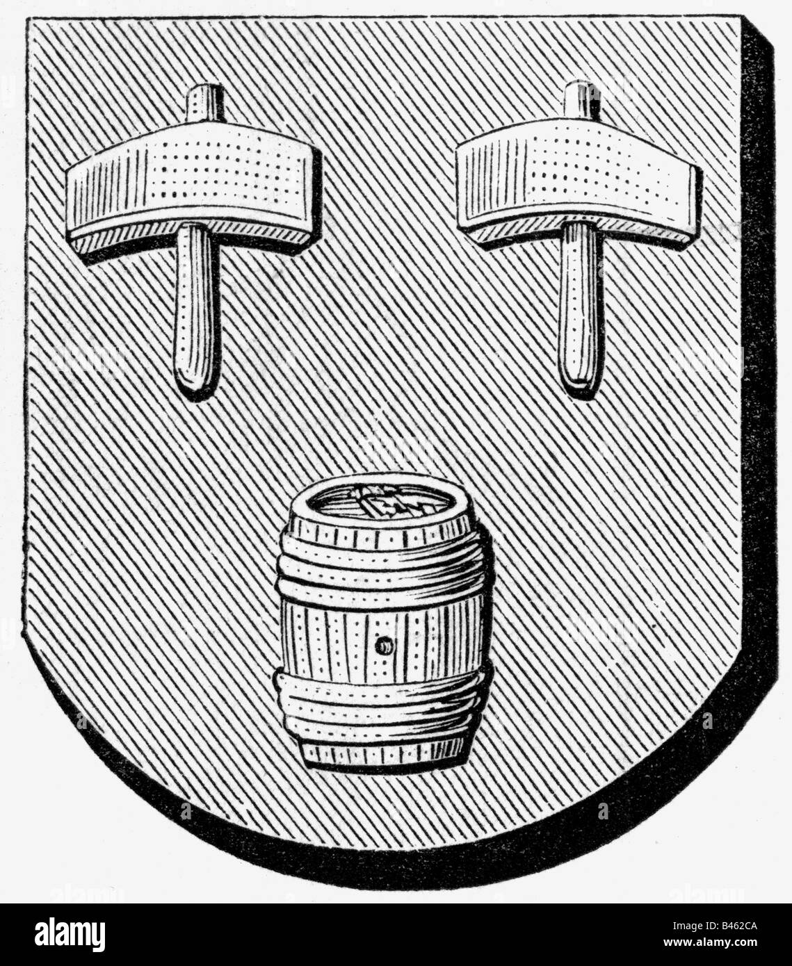 craft / handcraft, guilds, sign of the La Rochelle cooper, 16th century ...