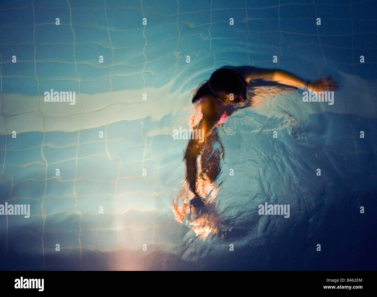 Tourists in pool at night Turkey Stock Photo - Alamy