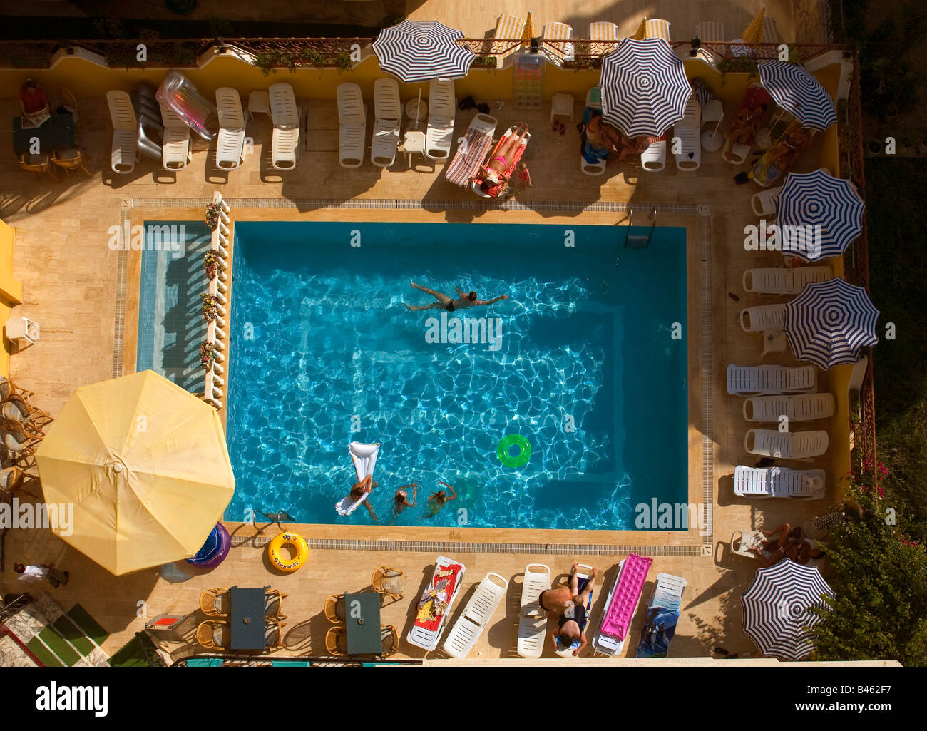 Tourists swim in a pool Turkey Stock Photo - Alamy