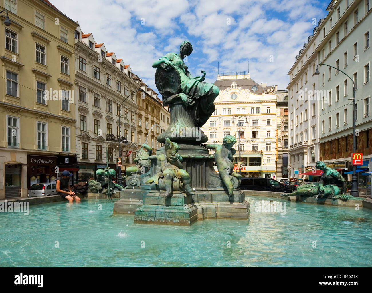 Austria Vienna Neuer Markt square fountain Stock Photo - Alamy