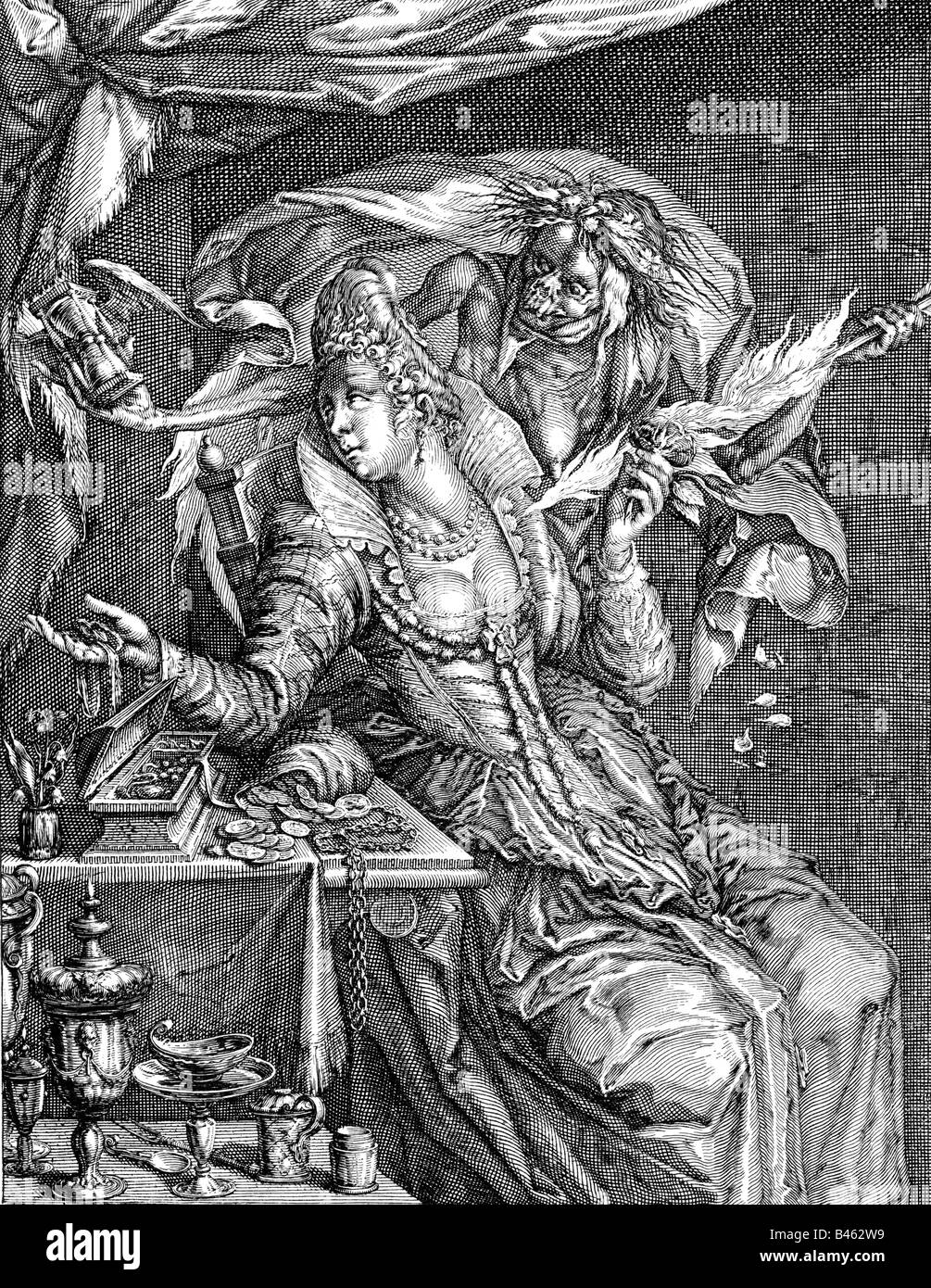 Allegories vices vanity vanitas copper hi-res stock photography and ...