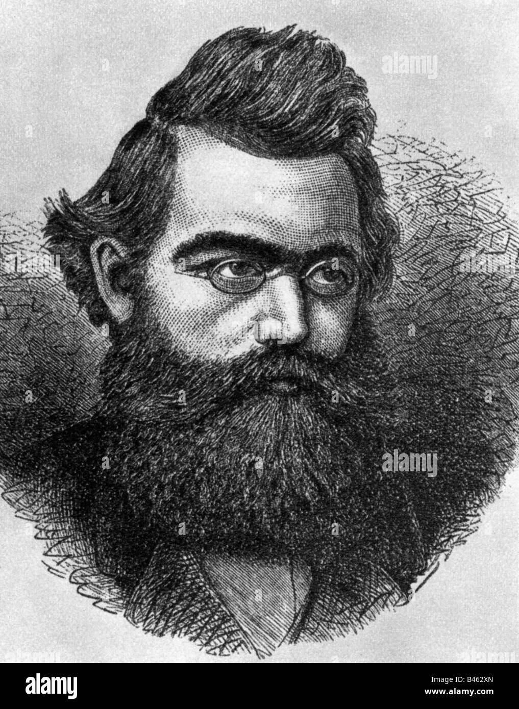 Simler, Rudolf Theodor, 1833 - 1873, Swiss geologist, portrait ...