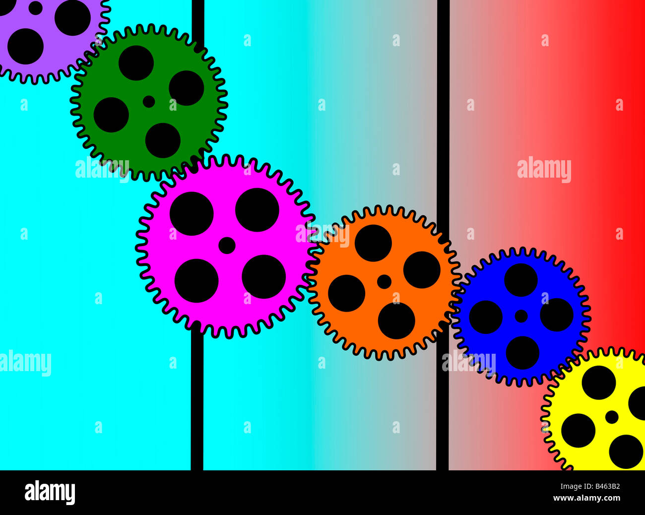 Multicoloured gears hi-res stock photography and images - Alamy