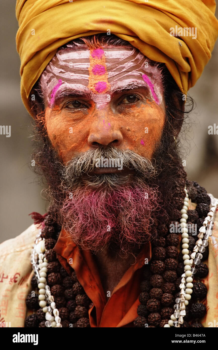 Portrait of a Sadhu holy man in Hinduism Nepal Stock Photo - Alamy