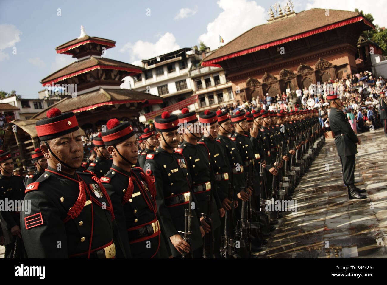 Nepalese soldiers of the Presidential Guarde on Durbar Square in ...