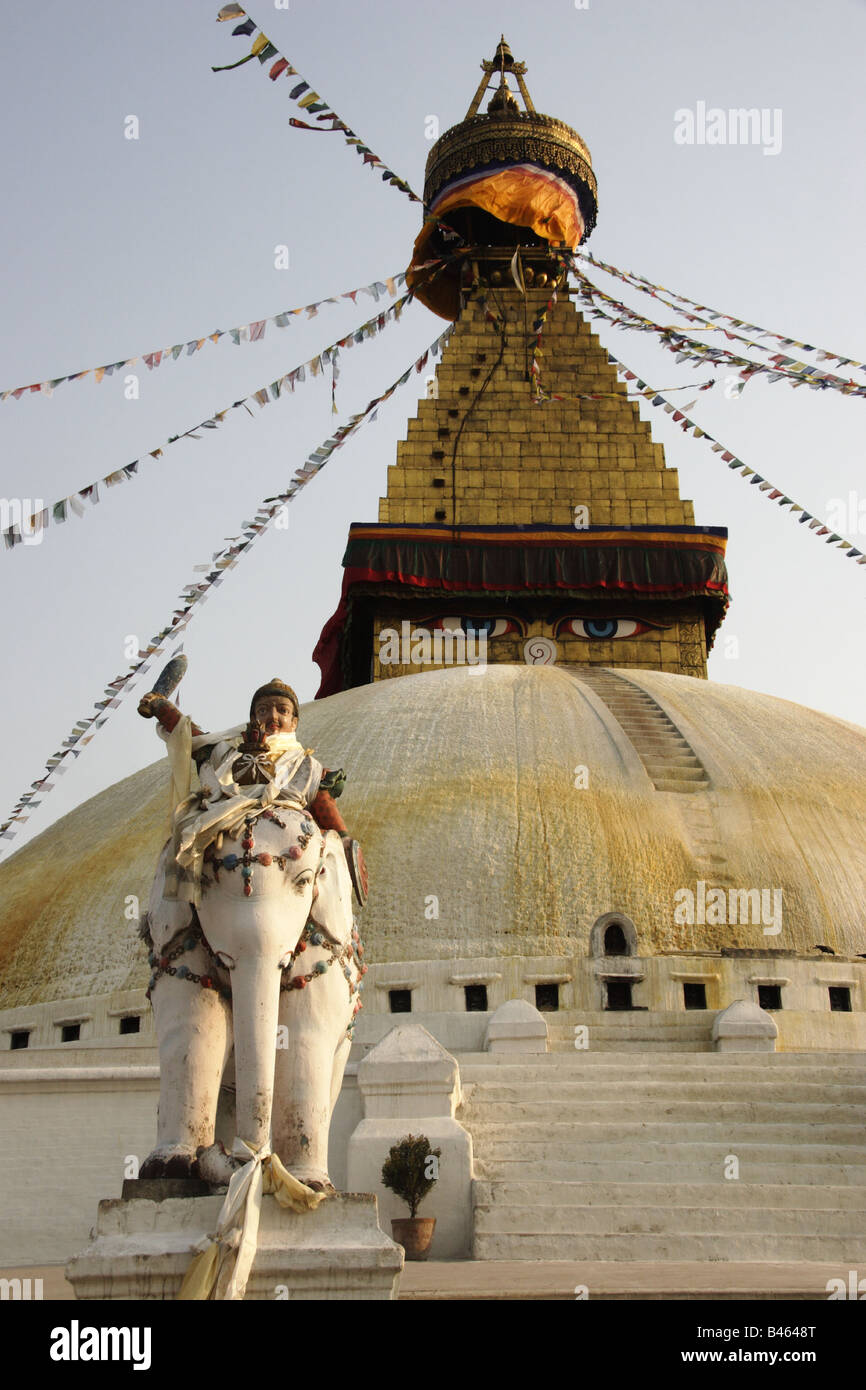 The great Buddhist stupa of Boudha Nepal Stock Photo - Alamy