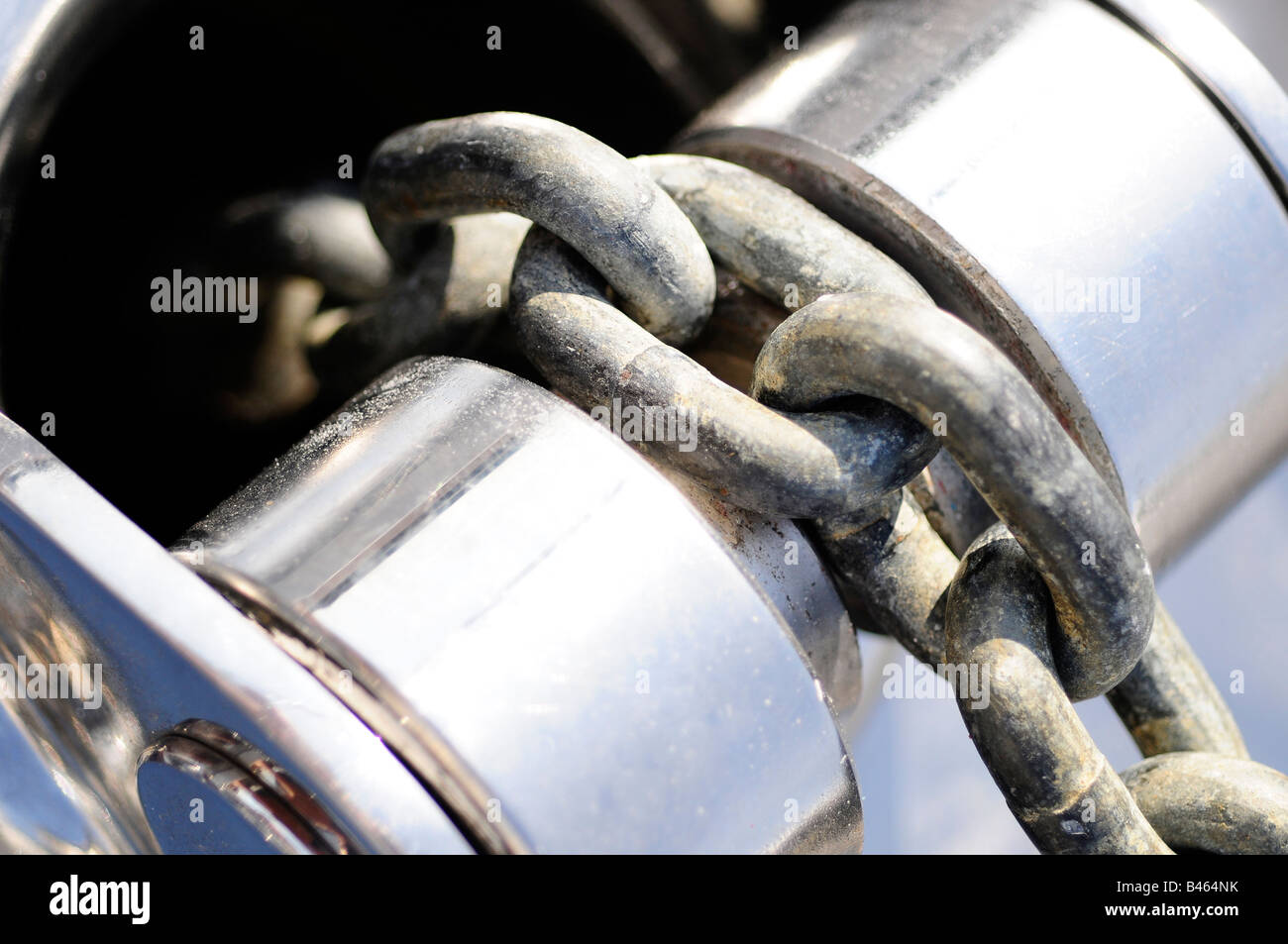 Detail of an anchors chain on board a super yacht. Picture by Patrick ...