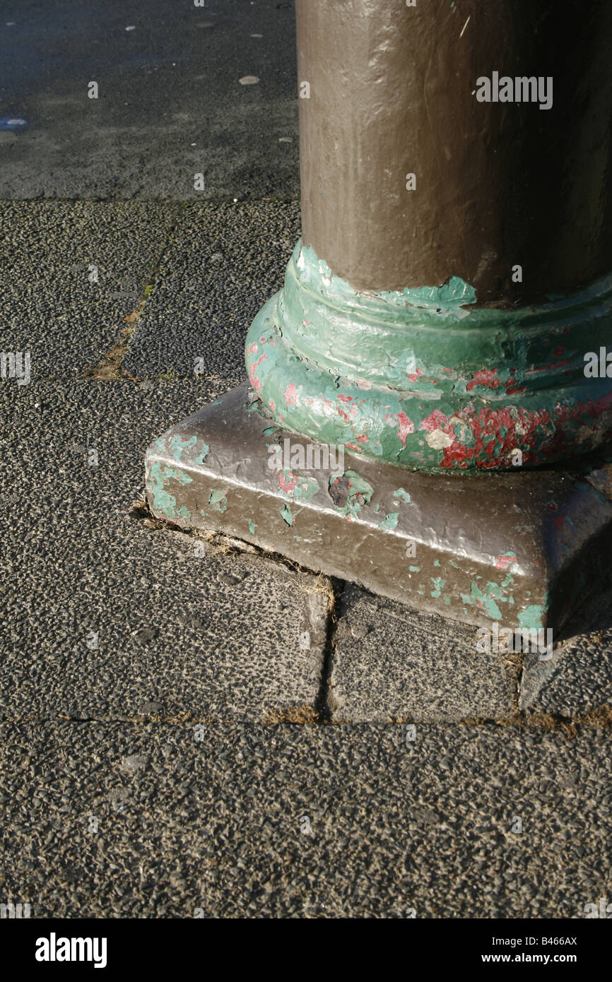 one old stone column in street in city town Stock Photo - Alamy