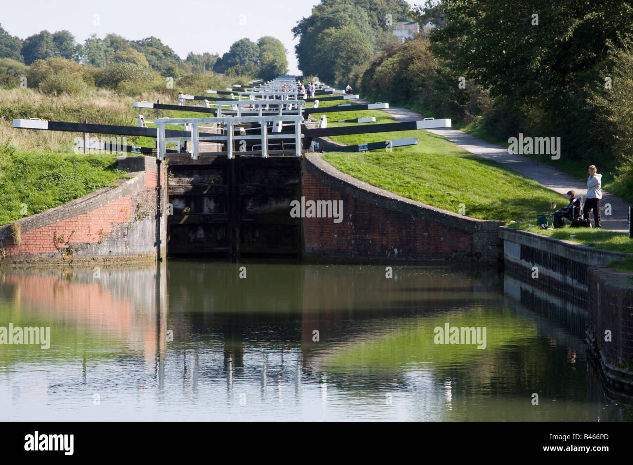 Caen Hill Locks Kennet and Avon Canal Devizes wiltshire england uk gb ...