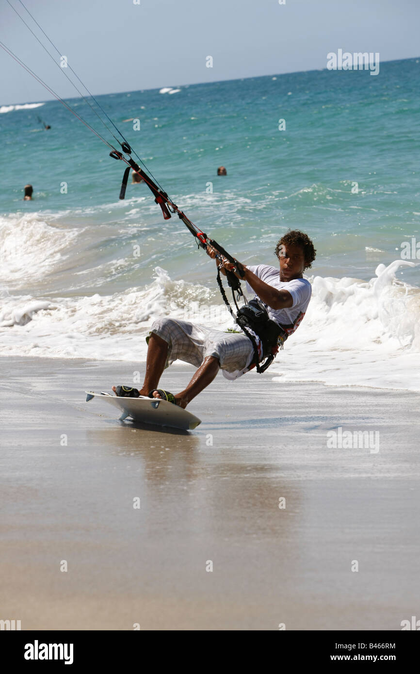 kite boarding at kite beach in the Dominican Republic Stock Photo - Alamy