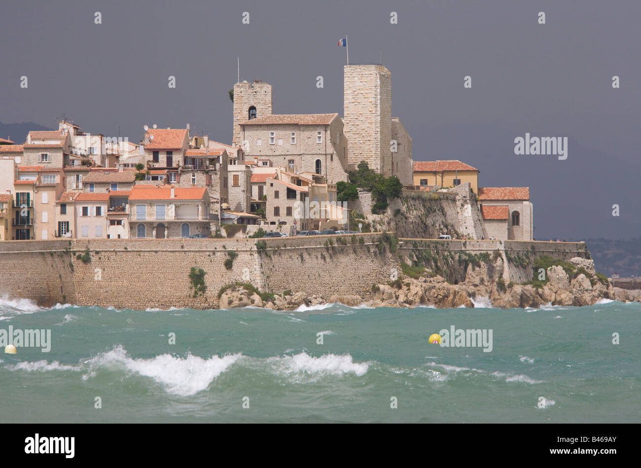 France, Antibes, Grimaldi Castle on shore Stock Photo - Alamy