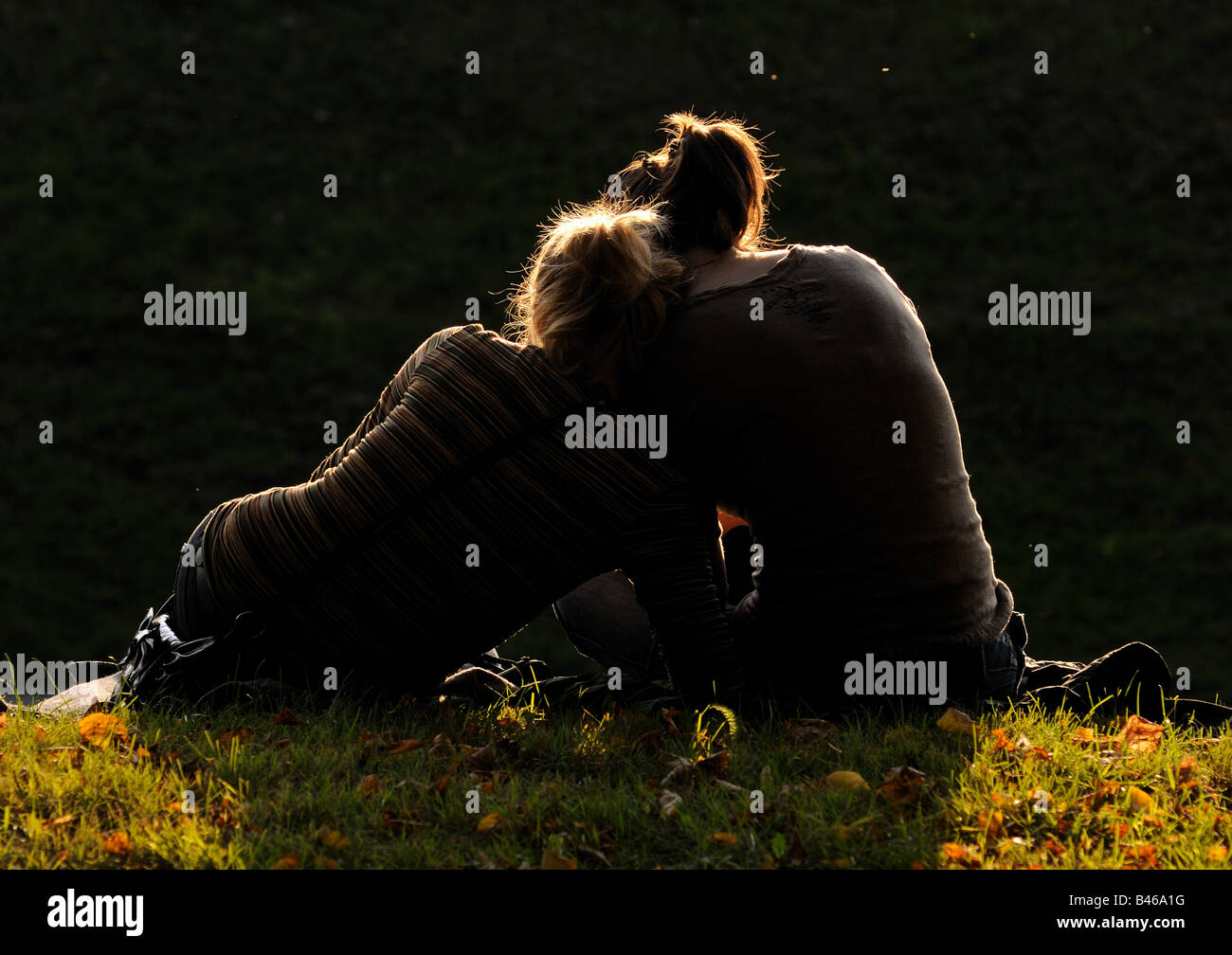 girls rest in the park Stock Photo - Alamy