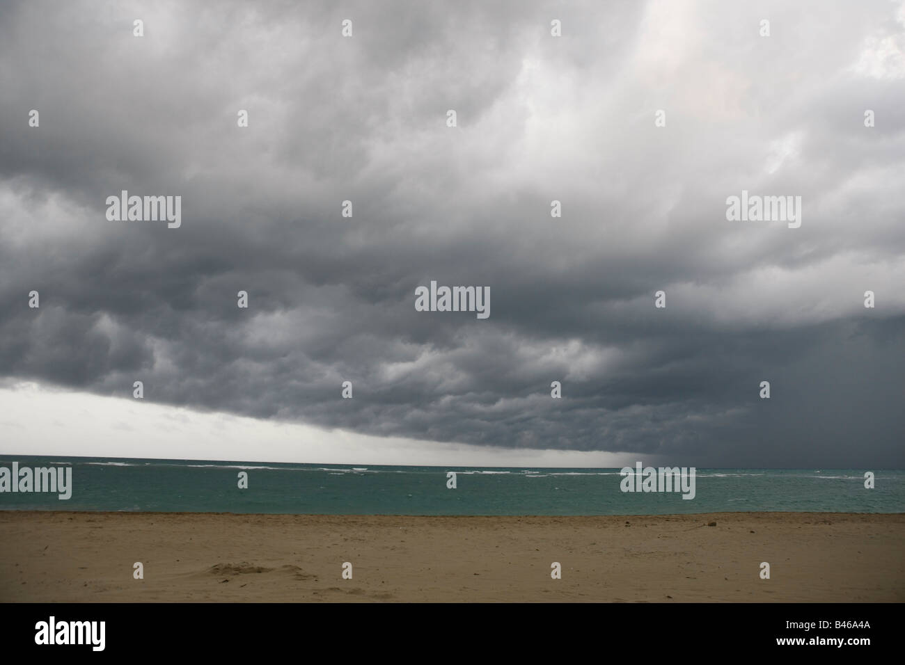 Tropical storm on a beach Stock Photo - Alamy