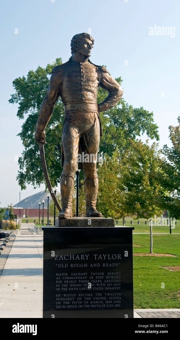 Statue of Zachary Taylor as military officer Green Bay Wisconsin Stock ...