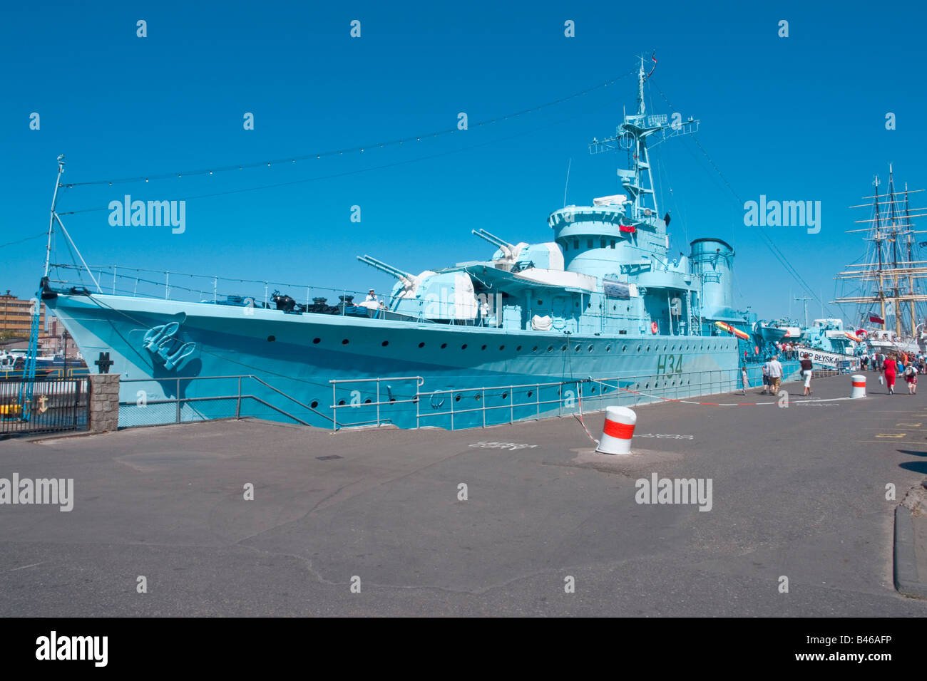 The Polish destroyer ORP Błyskawica. now a museum moored in Gdynia ...