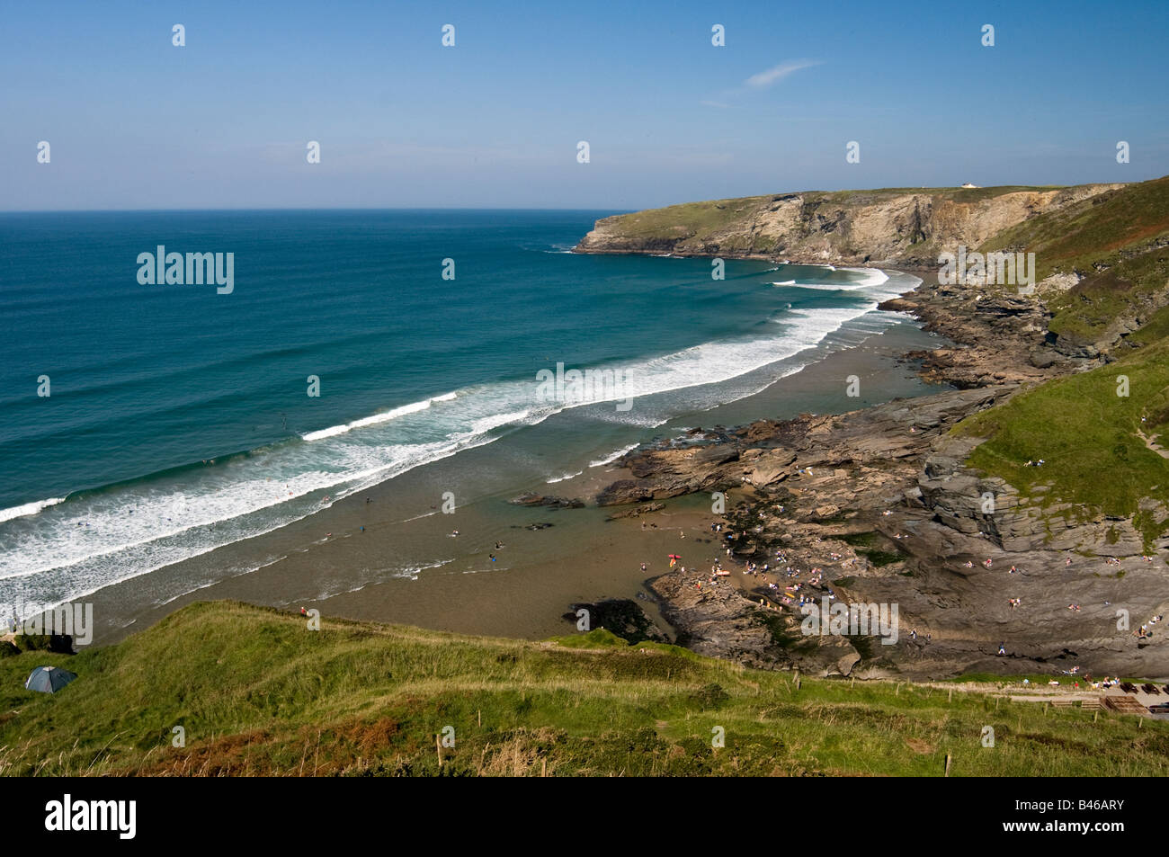 View of Trebarwith Strand, near Tintagel, Cornwall, UK Stock Photo - Alamy