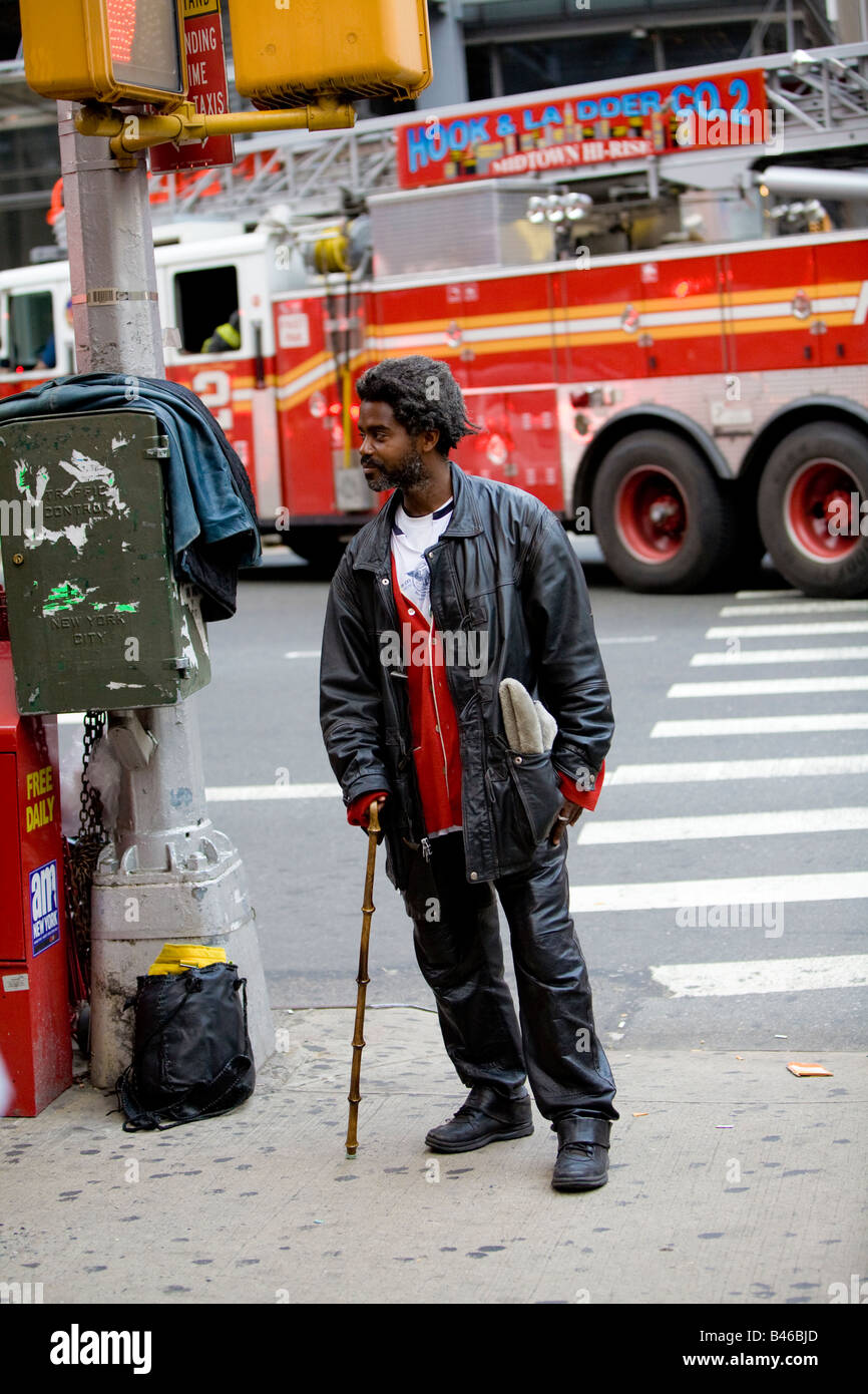 Man asking for change on the street of Manhattan Manhattan NY USA 2008 ...