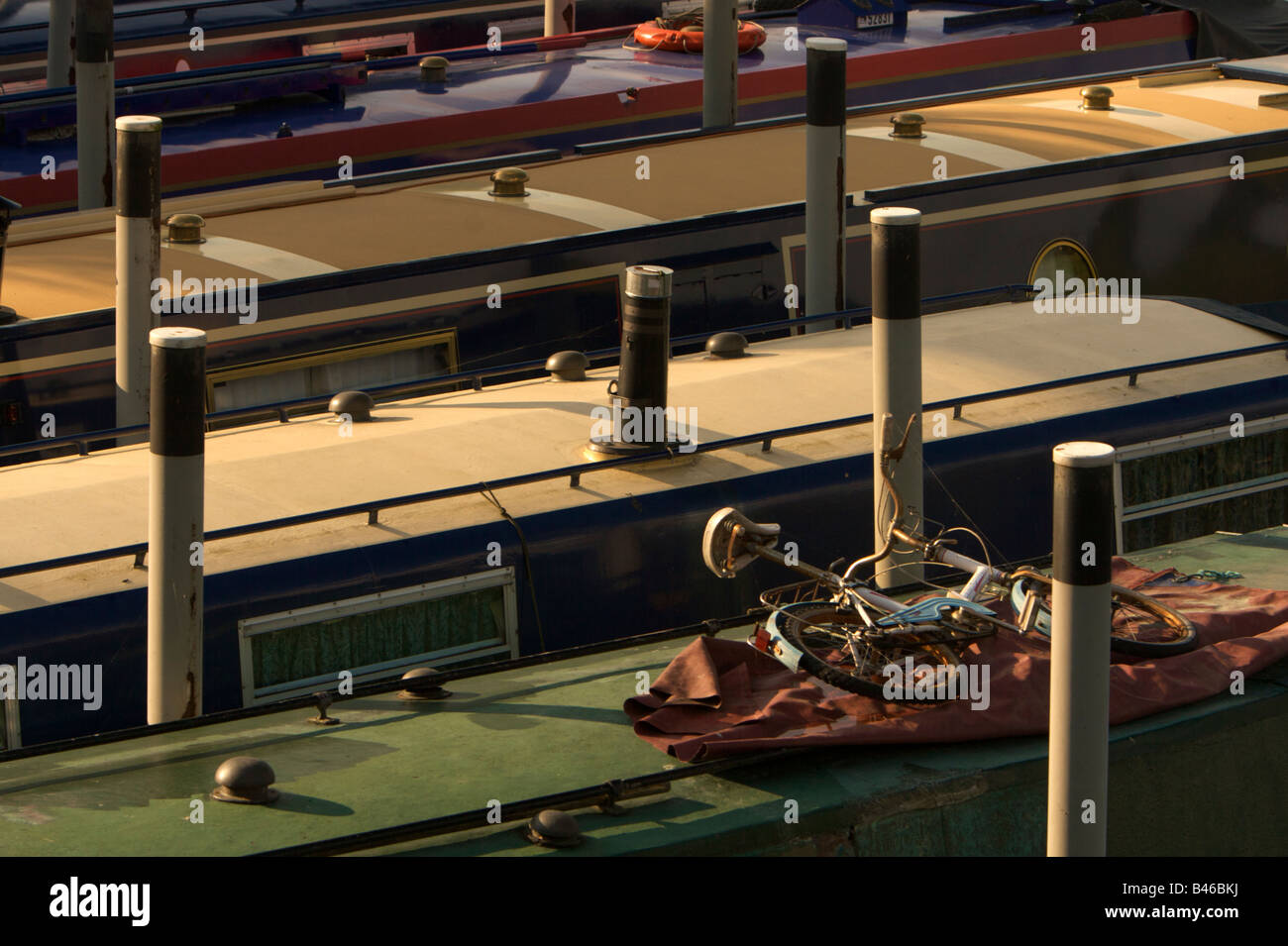 Canal boat roof Stock Photo - Alamy