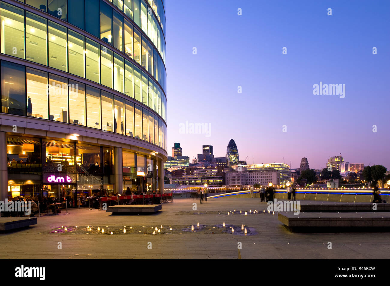 More London Riverside and City of London skyline at dusk SE1 London ...