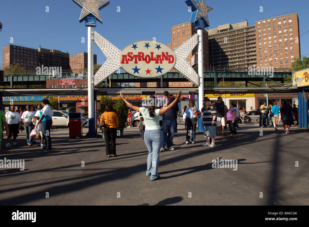 Visitors to Astroland in Coney Island in the Brooklyn borough of New ...