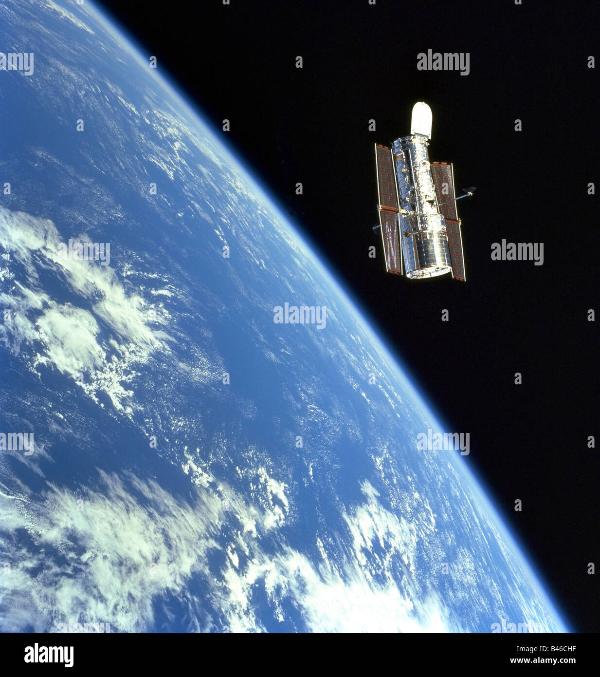 NASA Hubble Telescope flying above earth Stock Photo - Alamy