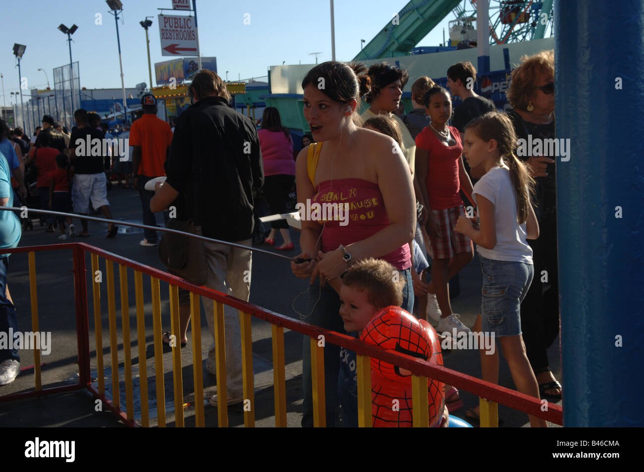 Visitors to Astroland in Coney Island in the Brooklyn borough of New ...
