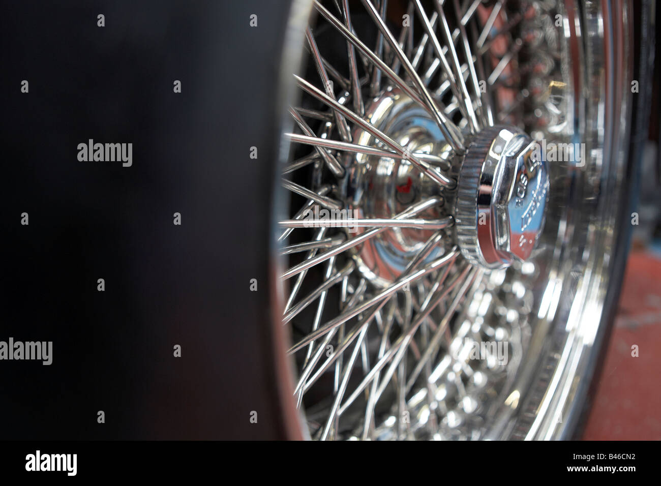 Morgan Car wheel Stock Photo - Alamy