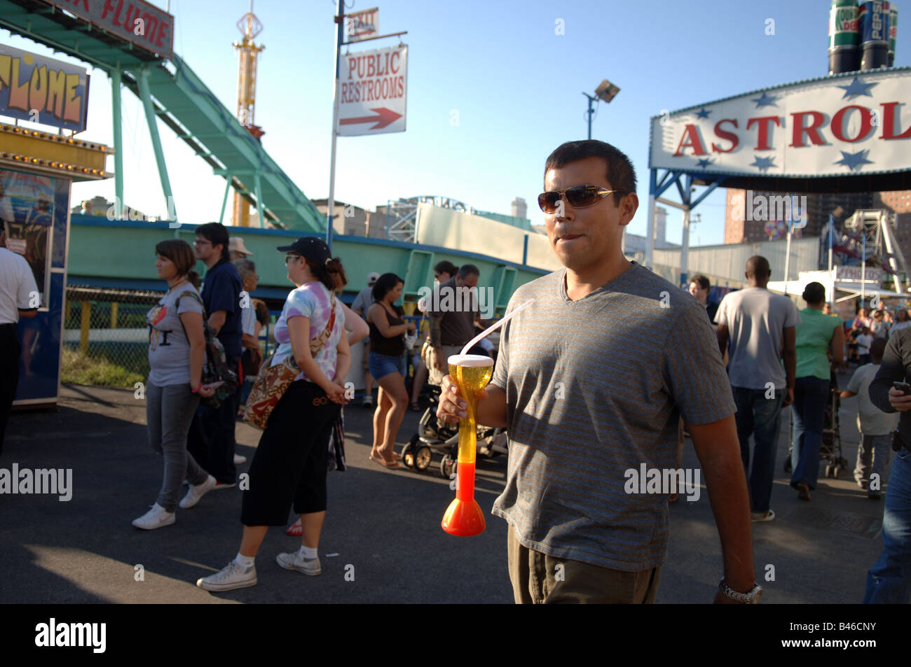Visitors to Astroland in Coney Island in the Brooklyn borough of New ...