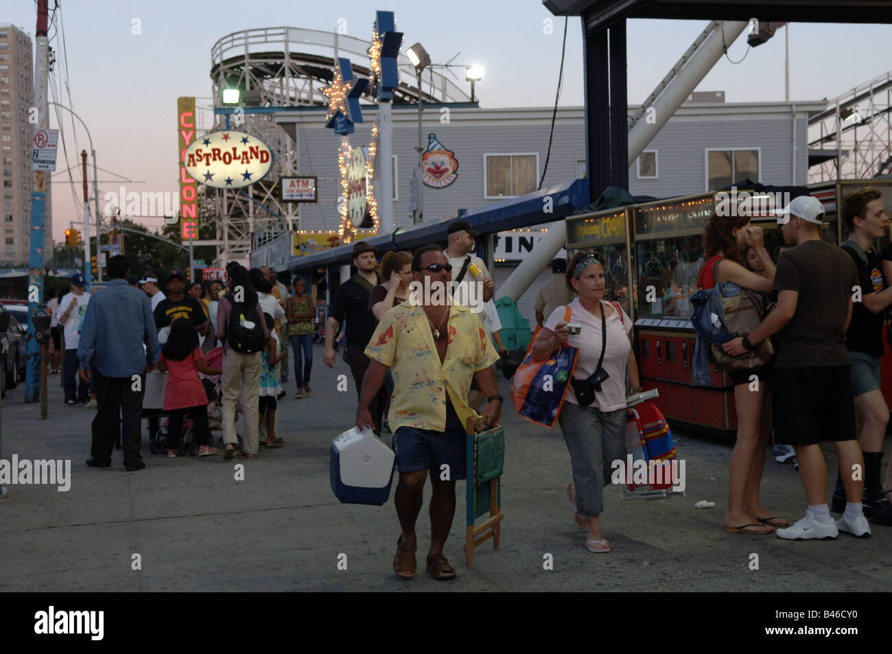Visitors to Astroland in Coney Island in the Brooklyn borough of New ...