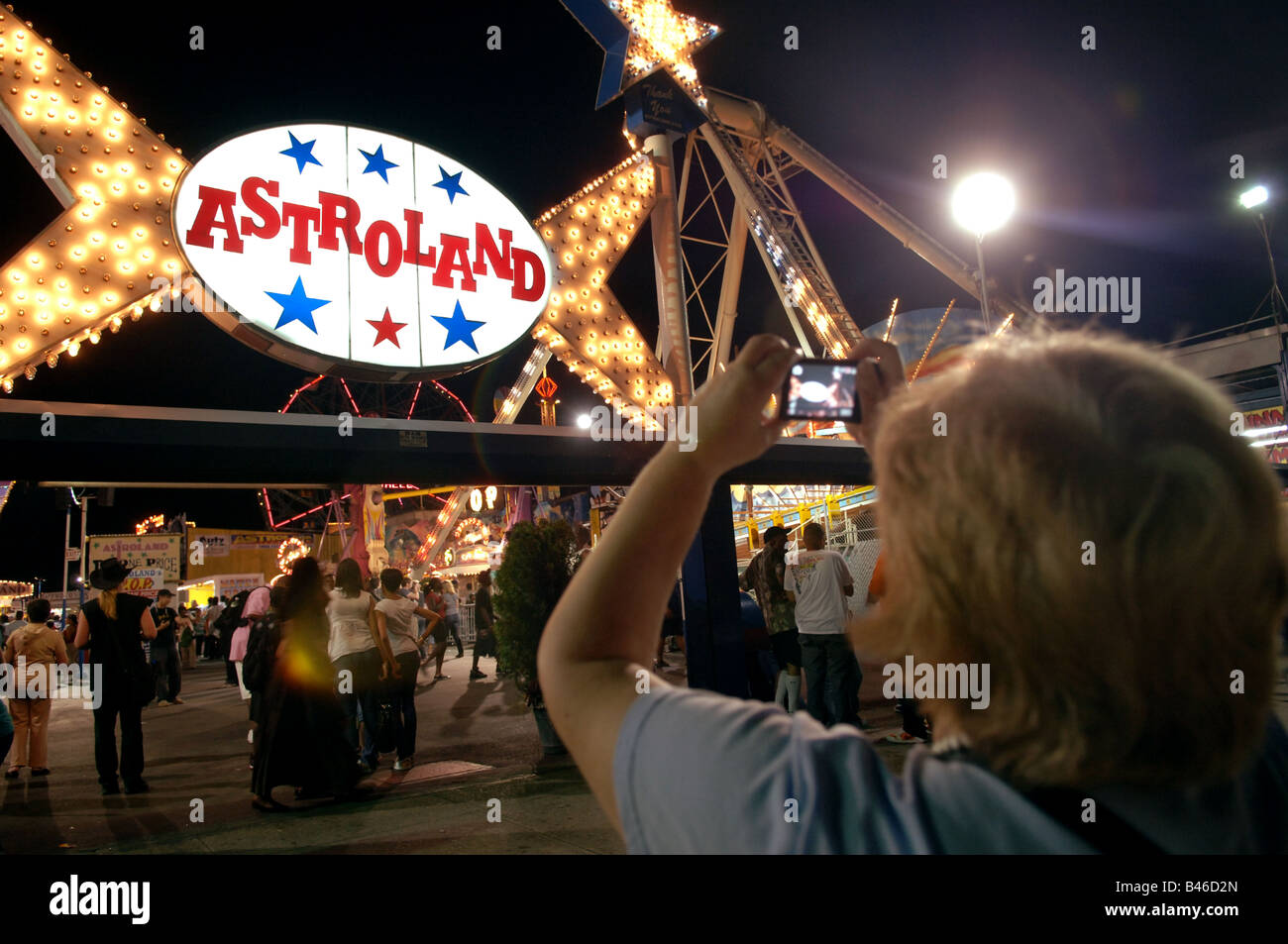 Visitors to Astroland in Coney Island in the Brooklyn borough of New ...