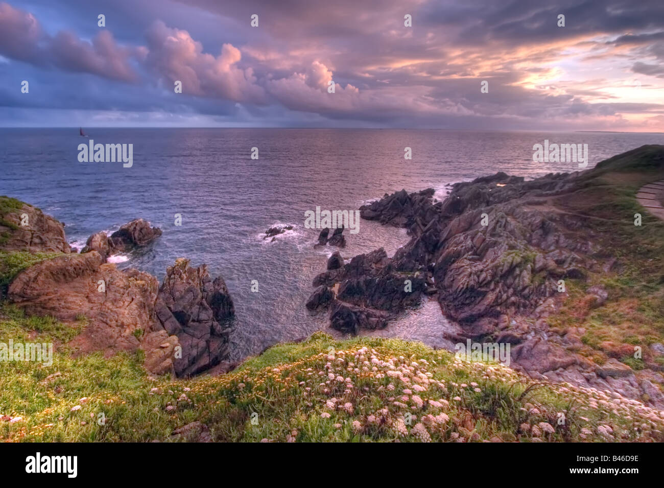 magic dusk scene at st mathieu cap france britanny HDR picture Stock ...
