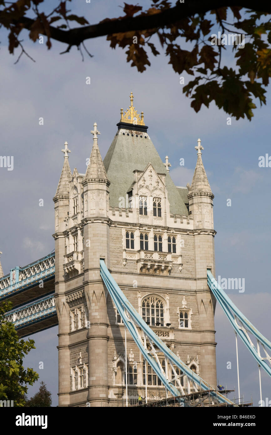tower bridge refurbishment painting works city of london england uk gb ...