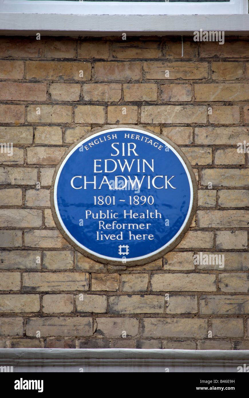 blue plaque marking the former home of victorian public health reformer ...