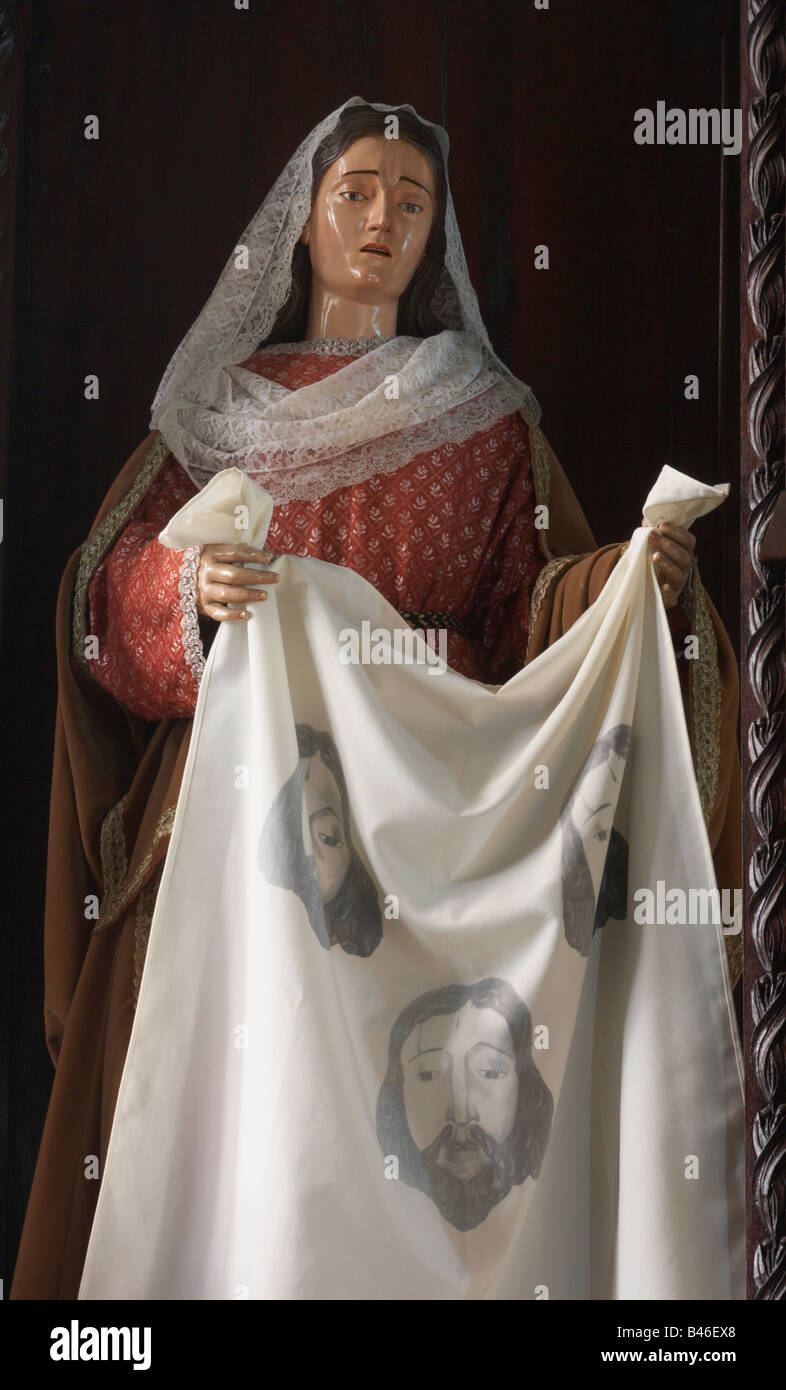 Statue of St. Veronica holding shroud Stock Photo - Alamy
