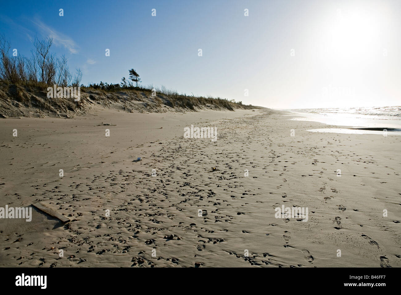Lonely beach at Baltic sea coastline in Liepaja Latvia Stock Photo - Alamy