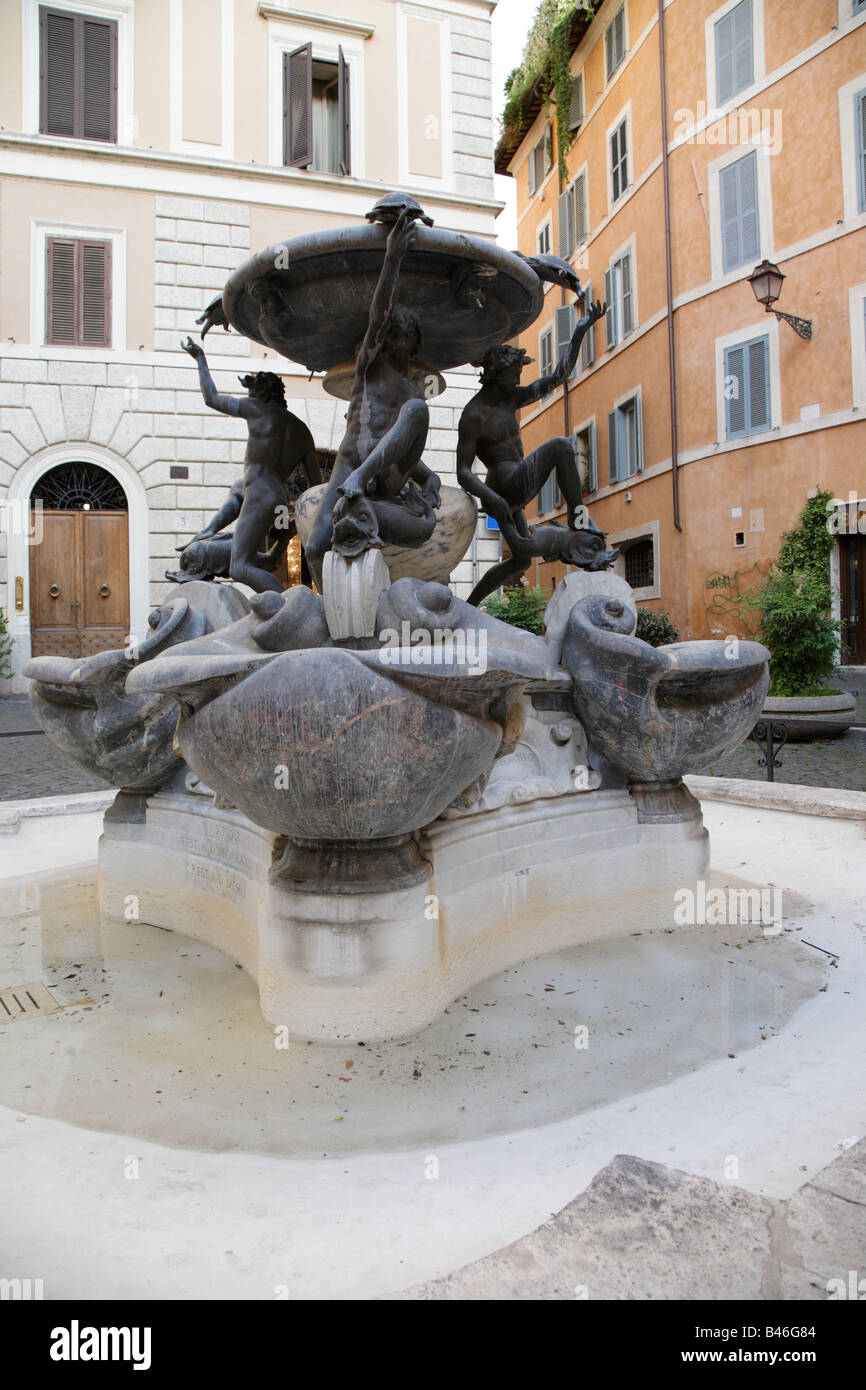 fountain of the turtles Piazza Mattei Ghetto Rome Stock Photo - Alamy