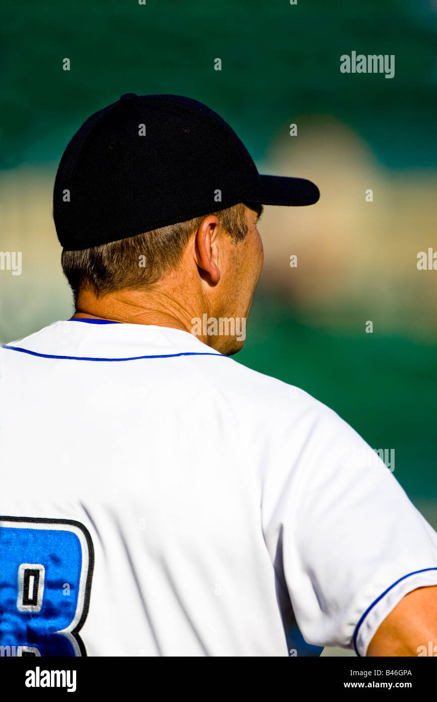 Rear view of a baseball player Stock Photo - Alamy