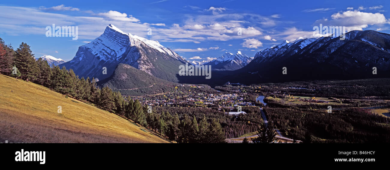 Panoramic view of Banff, Rocky mountains, Banff National Park, Alberta ...