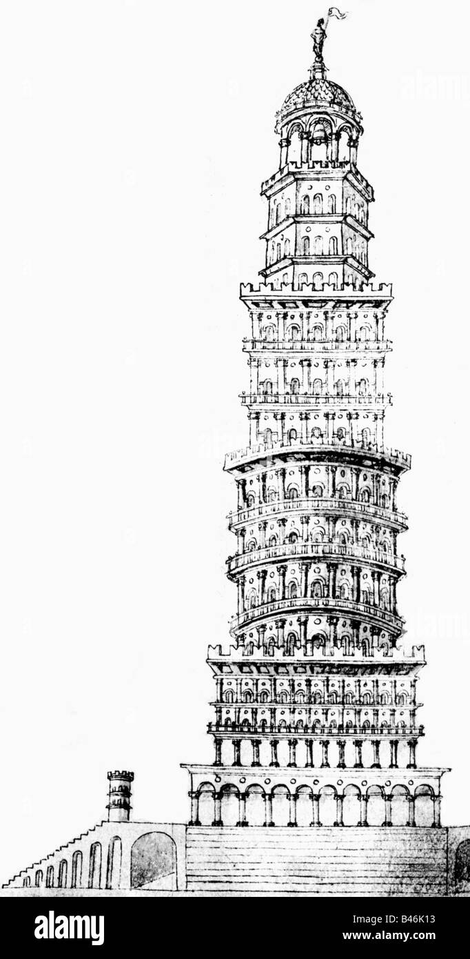 architecture, designs, ideal city Sforzinda, Castle and Tower Zogalias ...