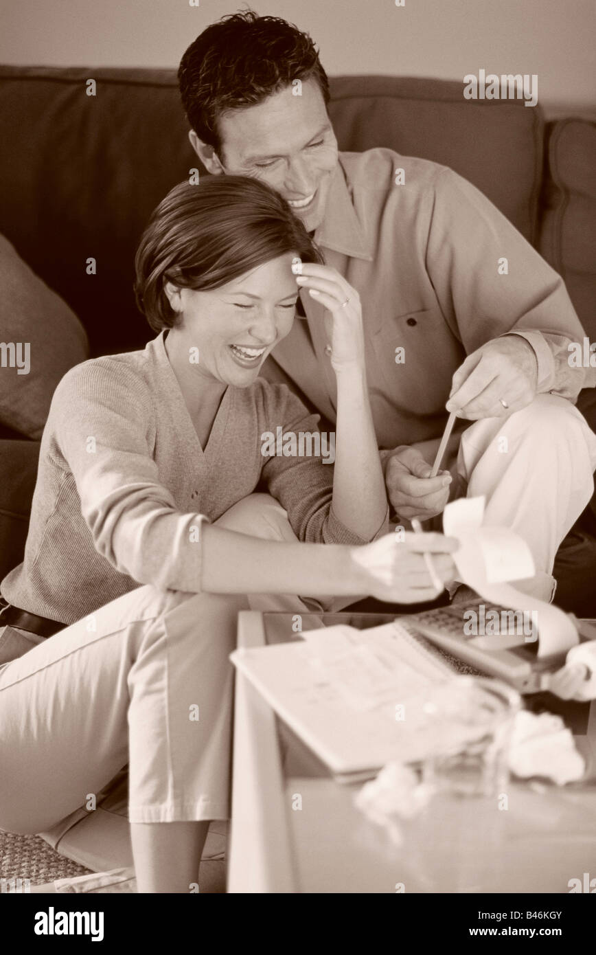 Couple doing Finances Stock Photo - Alamy