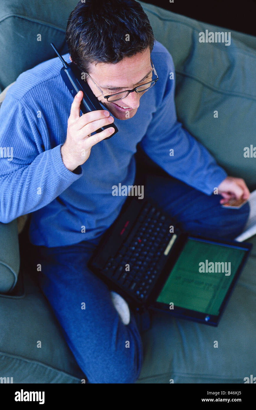 Man Using Telephone Stock Photo - Alamy