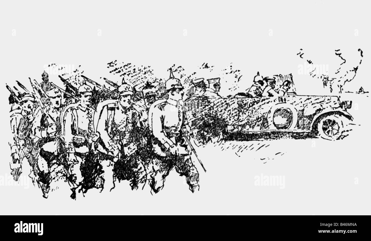 events, First World War / WWI, military, soldiers, marching soldiers ...