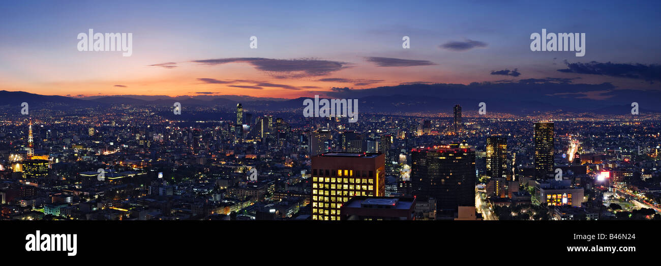 Mexico City at Dusk, Mexico Stock Photo - Alamy