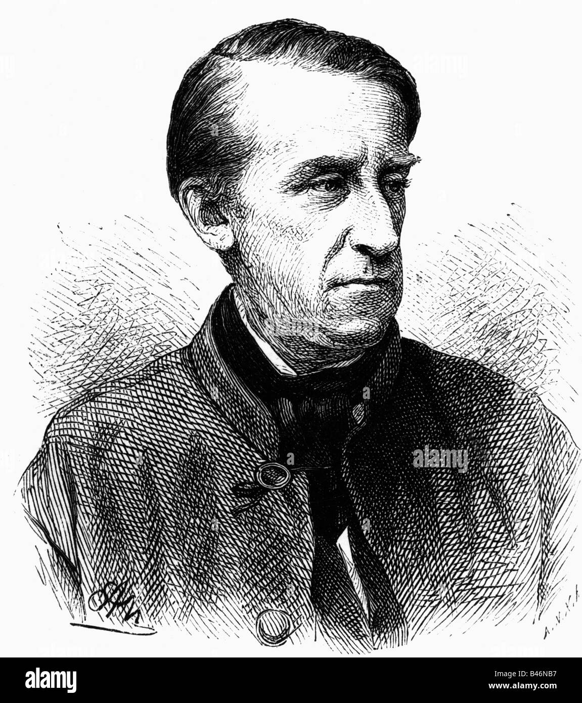 Pocci, Franz Graf von, 7.3.1805 - 7.5.1876, German drawer and author / writer, portrait, wood ...