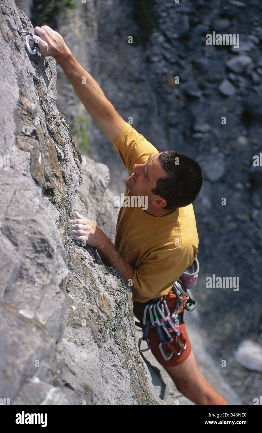 Man Rock Climbing, Kananaskis Country, Alberta, Canada Stock Photo - Alamy