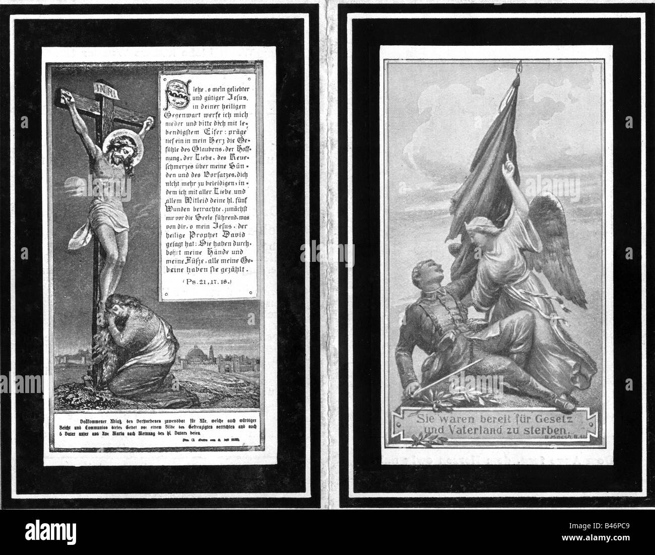 events, First World War / WWI, Germany, memorial card of Georg Hack ...