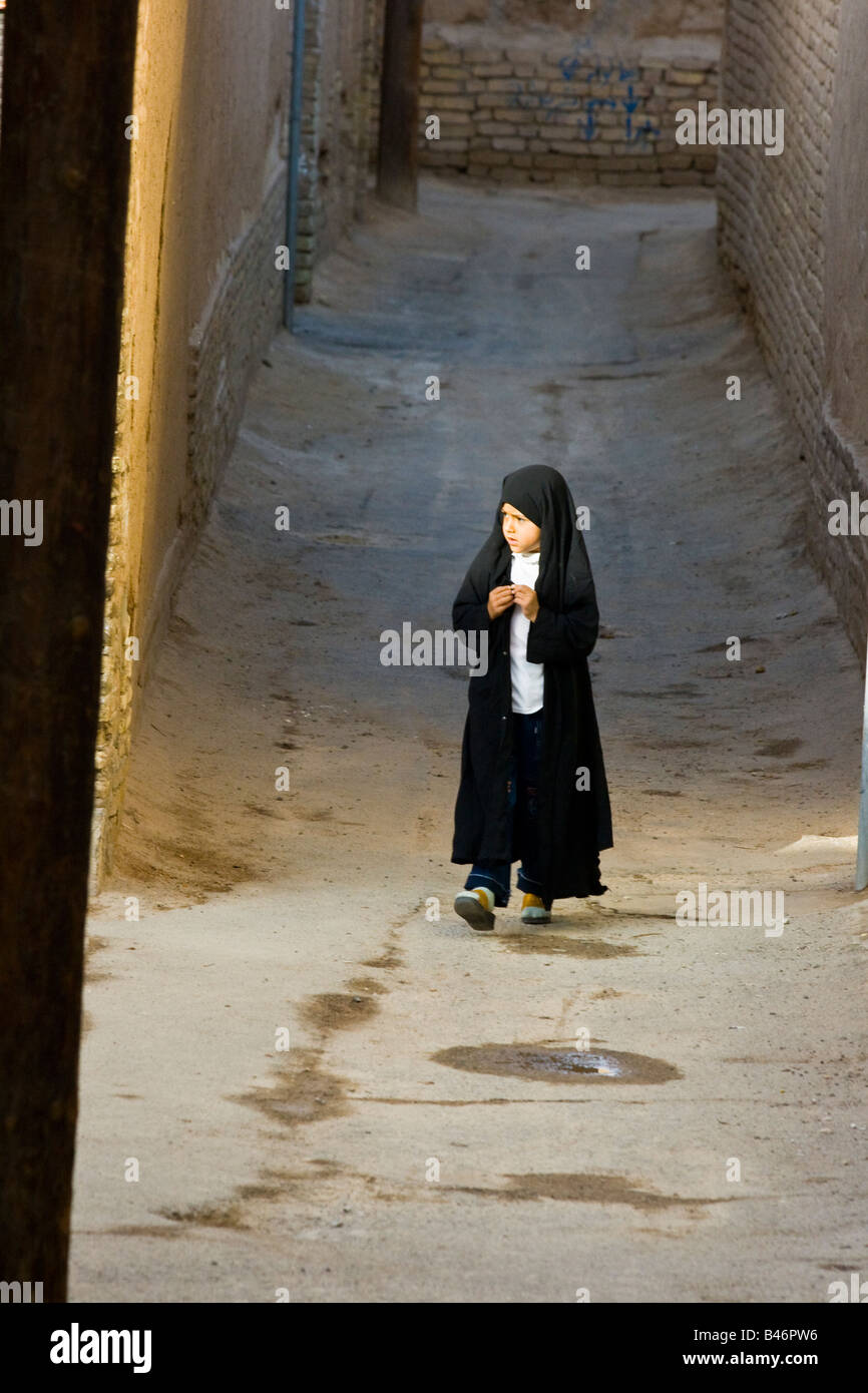 Young Girl Wearing a Black Chador in Yazd Iran Stock Photo - Alamy