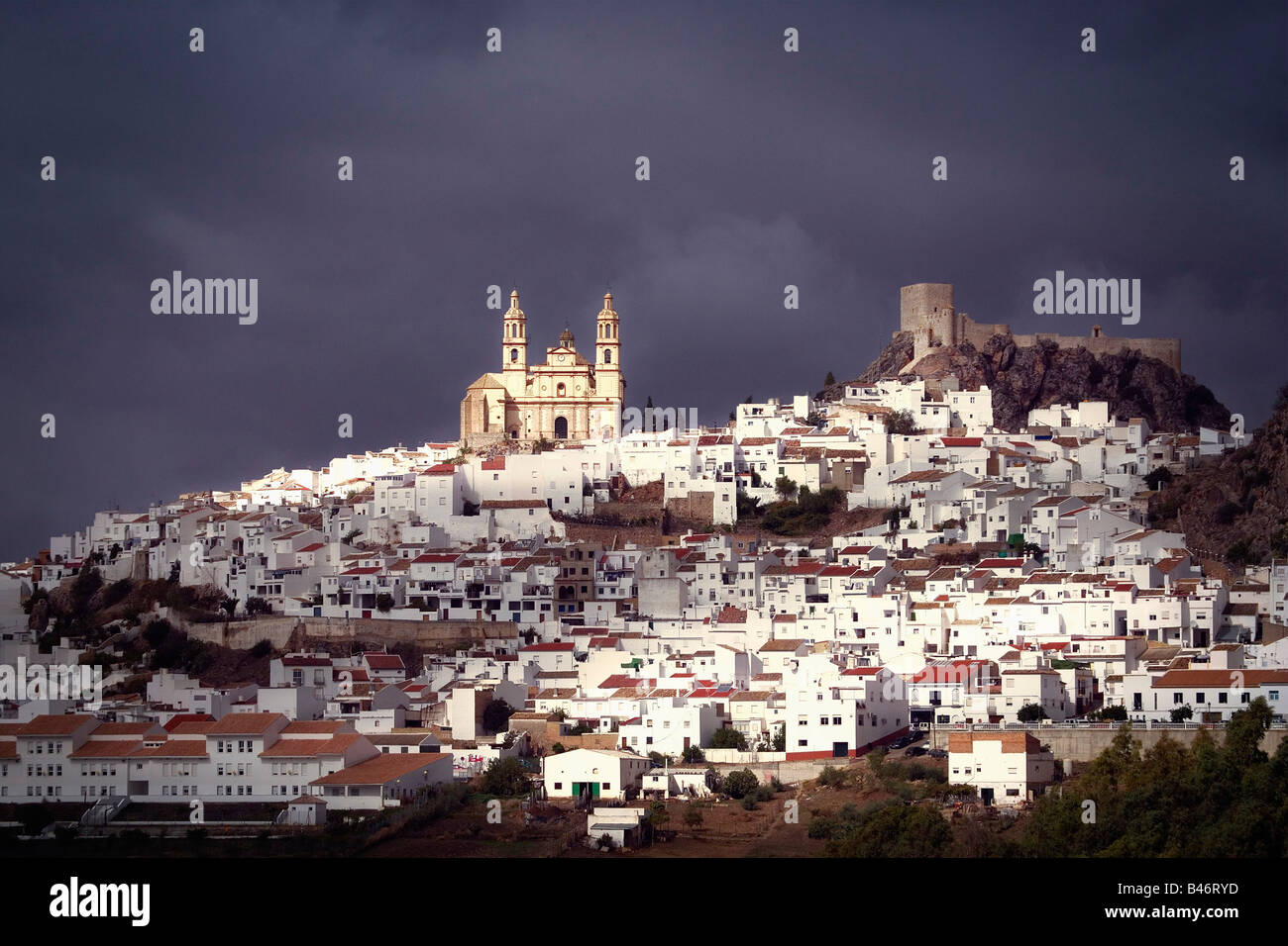 Overview of Village, Olvera, Andalucia, Spain Stock Photo - Alamy